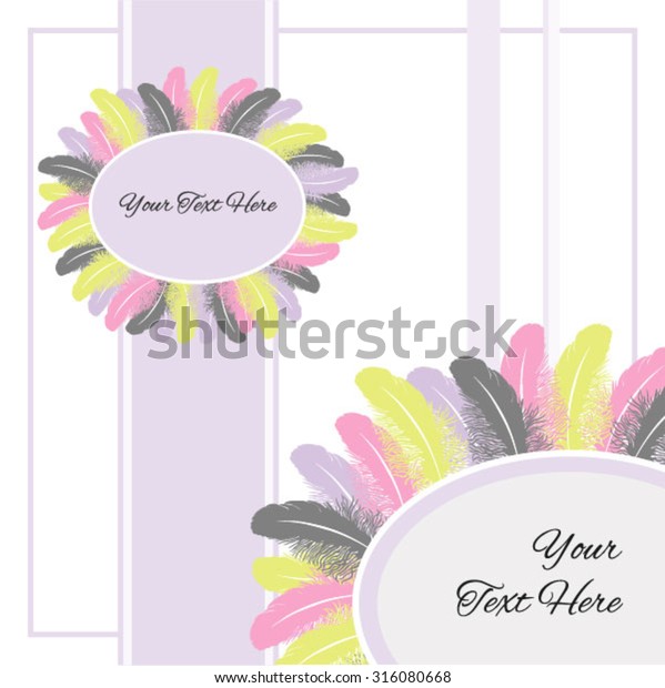 Postcard Design Gentle Feathers Stock Vector (Royalty Free) 316080668 ...
