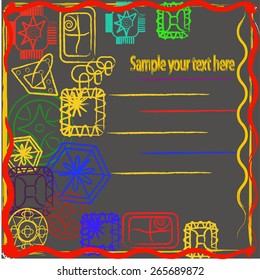 Postcard Geometric Shapes On Grey Background Stock Vector (Royalty Free ...