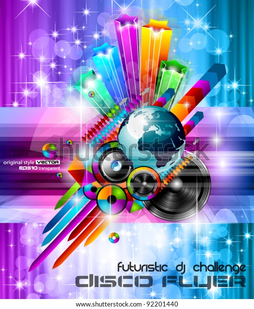 Poster Background for music international disco event with rainbow ...
