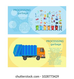 Poster Banner Collection Separation Garbage Garbage Stock Vector ...