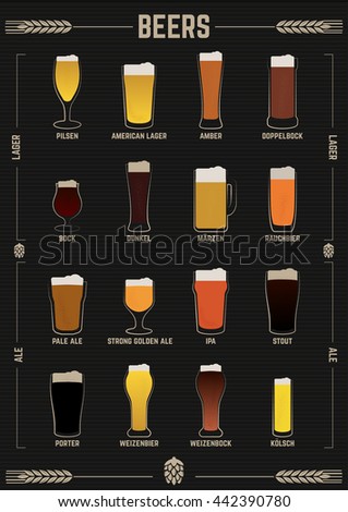 Poster Beer Types Beers Guide Illustration Stock Vector (Royalty Free ...