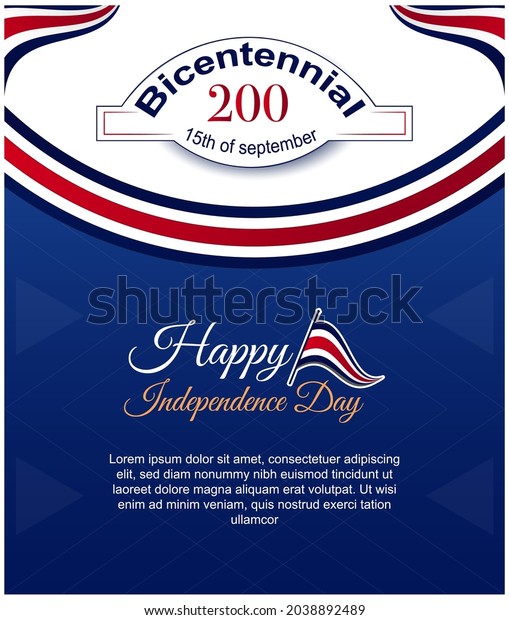 Poster Bicentennial Independence Day Independence Costa Stock Vector ...