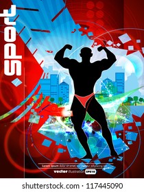 Poster Bodybuilding Vector Illustration Stock Vector (Royalty Free ...