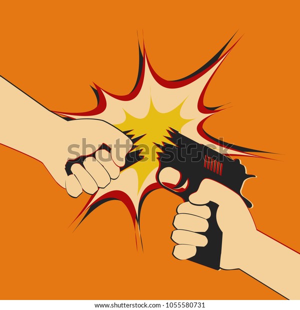 Poster Broken By Hands Gun Icon Stock Vector (Royalty Free) 1055580731 | Shutterstock