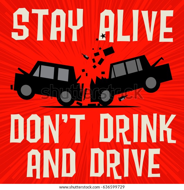 Poster Concept Car Crash Text Stay Stock Vector (Royalty Free ...