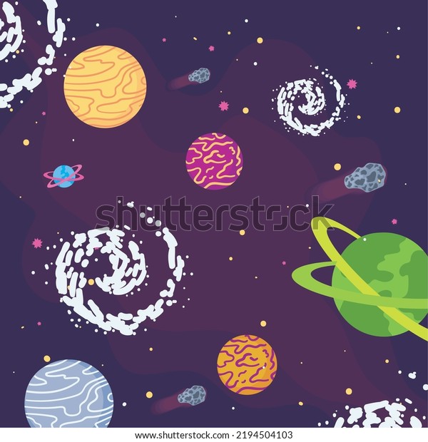 Poster Cosmos Planets Stock Vector (Royalty Free) 2194504103 | Shutterstock