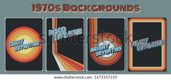 Poster Cover Templates 1970s Backgrounds Style Stock Vector (Royalty ...