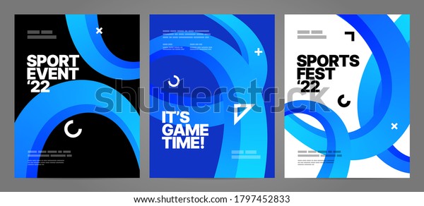 Poster design with dynamic shapes for sport action, invitation, awards ...