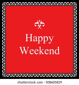Poster Design Happy Weekend Tag Stock Vector (Royalty Free) 508605829 ...