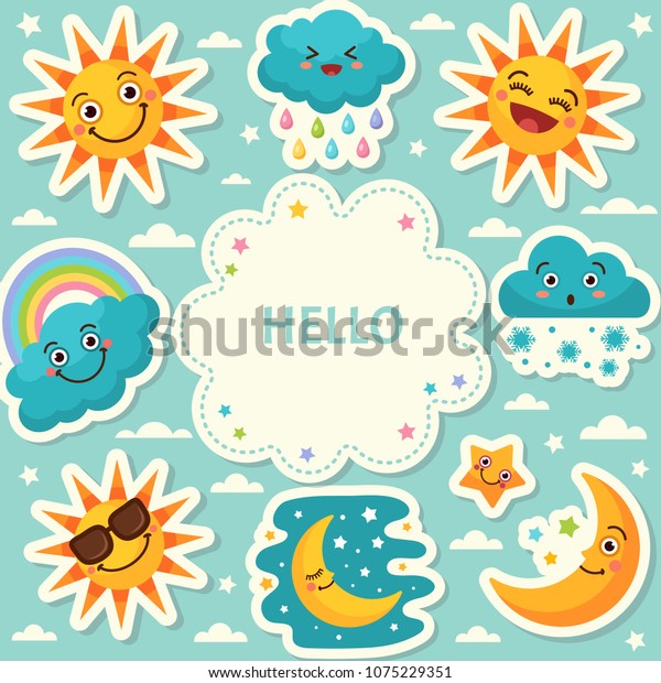 Poster Design Template Cartoon Illustrations Funny Stock Vector ...