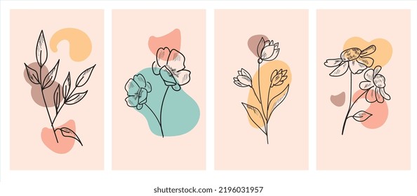 Poster Designs Made Scan Flower Drawings Stock Vector (Royalty Free ...