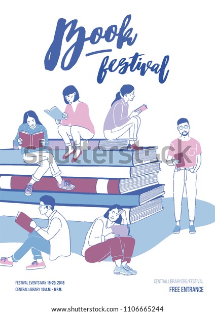 Poster Flyer Invitation Template Literary Festival Stock Vector ...