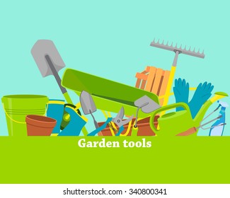 Poster Garden Tools Space Text Vector Stock Vector (Royalty Free ...