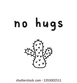 Poster Hand Written Lettering No Hugs Stock Vector (Royalty Free ...
