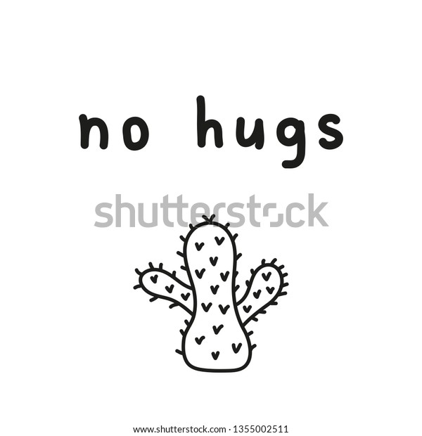 Poster Hand Written Lettering No Hugs Stock Vector (Royalty Free ...