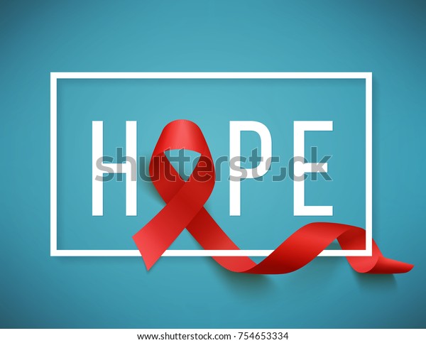 Poster Hope Realistic Red Ribbon World Stock Vector (Royalty Free ...