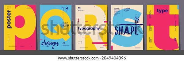 Poster Layout Design Letters Pqrst Alphabet Stock Vector (Royalty Free ...