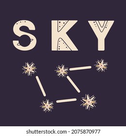 Poster Lettering Sky Vector Illustration Posters Stock Vector (Royalty ...
