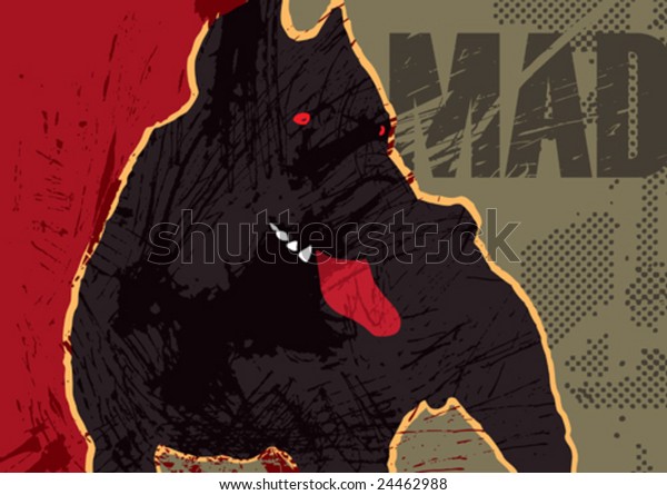 Poster Mad Dog Vector Illustration Stock Vector (Royalty Free) 24462988 ...