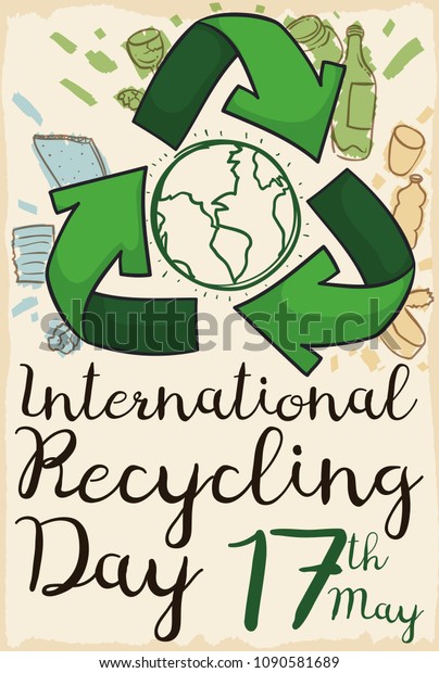 Poster Made Out Recycled Paper Recycle Stock Vector (Royalty Free ...