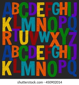 Poster On Blackboard Alphabet Chalk Letters Stock Vector (Royalty Free ...