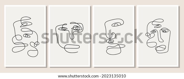 Poster One Line Drawn Man Minimalistic Stock Vector (Royalty Free ...