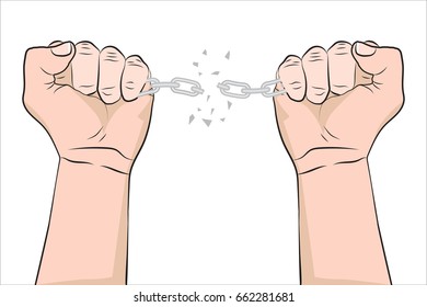 Poster Rebel Vector Llustration Hands Breaking: เวกเตอร์สต็อก (ปลอดค่า ...