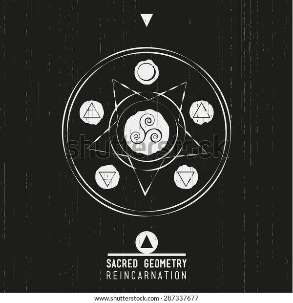 Poster Reincarnationsacred Geometry Set Trendy Vector Stock Vector ...