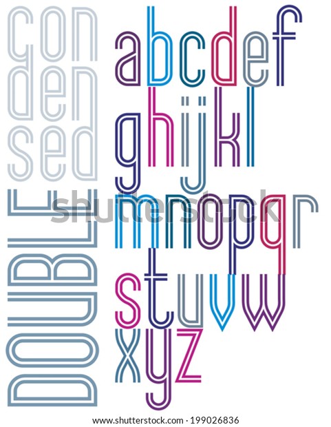 Poster Retro Double Striped Font Bright Stock Vector (Royalty Free ...