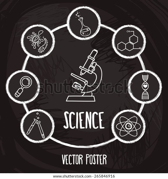 Poster Science Icons Hand Drawn Cartoon Stock Vector (Royalty Free ...