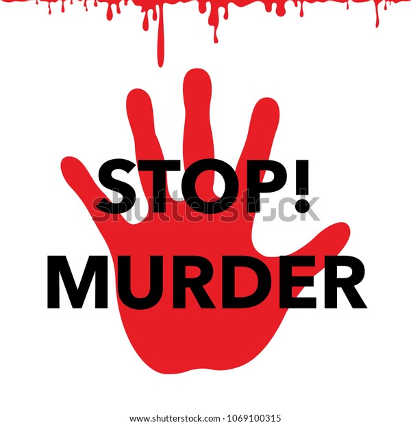 Poster Stop Murder Violence Stop Sign: vector de stock (libre de ...