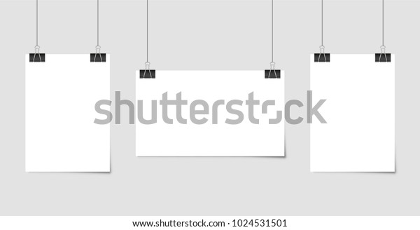 Poster Template Paper Sheet Hanging Posters Stock Vector (Royalty Free ...