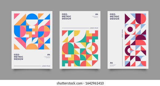 Poster Templates Set Geometric Shapes Retro Stock Vector (Royalty Free ...