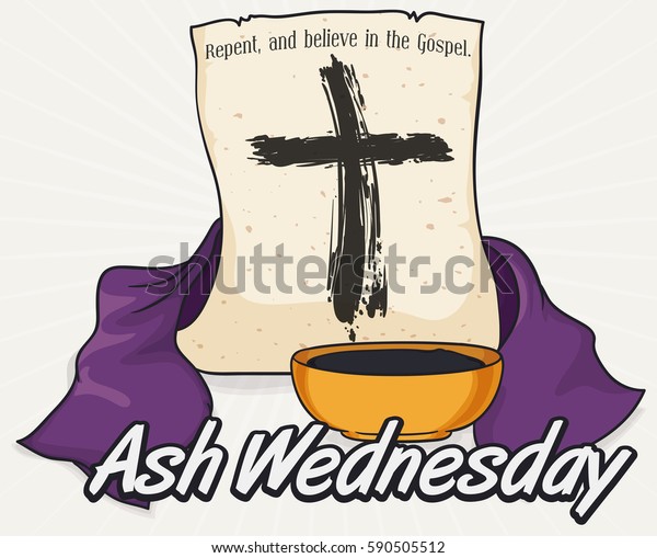 Poster Traditional Elements Begin Lent Celebration Stock Vector ...