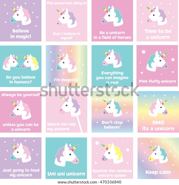 Poster Unicorn Quote Decor Design Color Stock Vector (Royalty Free ...