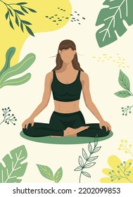 Poster Yoga Position Lotus Pose Stock Vector (Royalty Free) 2202099853 ...