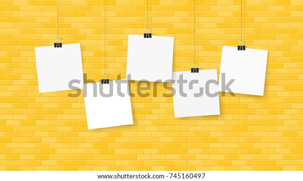 Posters On Binder Clips Paper Templates Stock Vector (Royalty Free ...