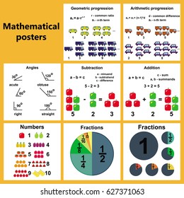 Posters On Mathematics On White Background Stock Vector (Royalty Free ...