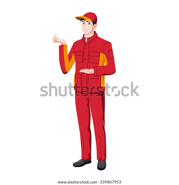 Postman On White Background Stock Vector (Royalty Free) 339807953 ...