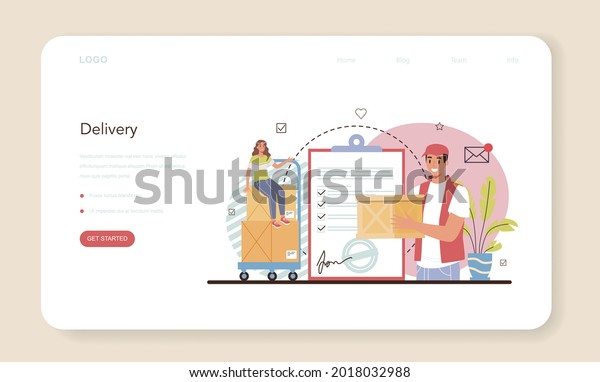 Postman Web Banner Landing Page Post Stock Vector (Royalty Free ...