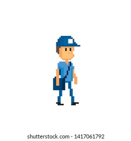 Postman Work Pixel Art Old School Stock Vector (Royalty Free ...
