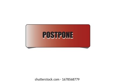 Postpone Word Vector On White Background Stock Vector (Royalty Free ...