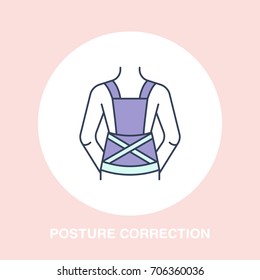 Posture Correction Icon Line Logo Flat Stock Vector (Royalty Free ...