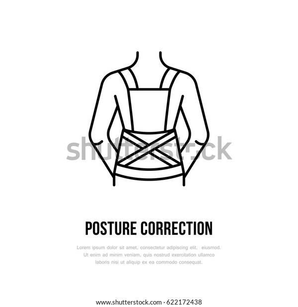 Posture Correction Icon Line Logo Flat Stock Vector (Royalty Free ...