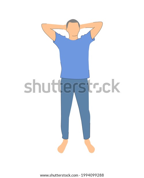 Posture Man Hands Behind Head Man Stock Vector (Royalty Free ...
