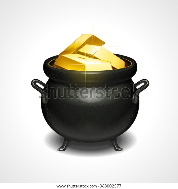 Pot Gold Vector Stock Vector (Royalty Free) 368002577 | Shutterstock