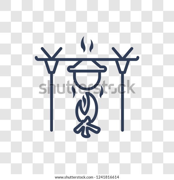 Pot On Fire Icon Trendy Linear Stock Vector (Royalty Free) 1241816614 ...
