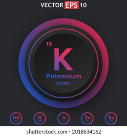 Potassium Chemical Element Periodic Table Color Stock Vector (Royalty ...