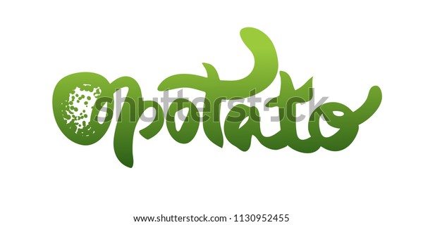 Potato Calligraphy Logo Handwritten Lettering Stock Vector (Royalty ...