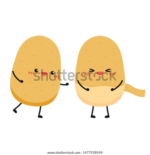 Potato Character Design Potato Vector Wallpaper 스톡 벡터(로열티 프리 ...